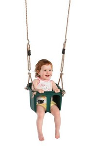 BABY BUCKET SWING SEAT GREEN WITH SAFETY BELT AND ANTI-TILT AND ANTI ...
