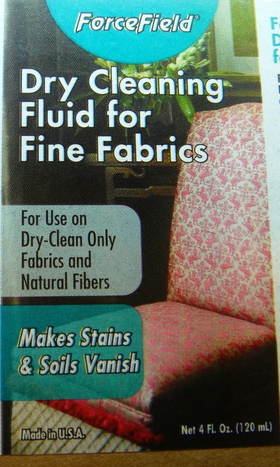 FORCEFIELD DRY CLEANING FLUID for FINE FABRICS & UPHOLSTERY 4 oz, Free ...