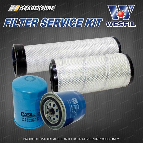 Wesfil Oil Air Fuel Filter Service Kit for Kubota M8540 M9540 3.8L D ...