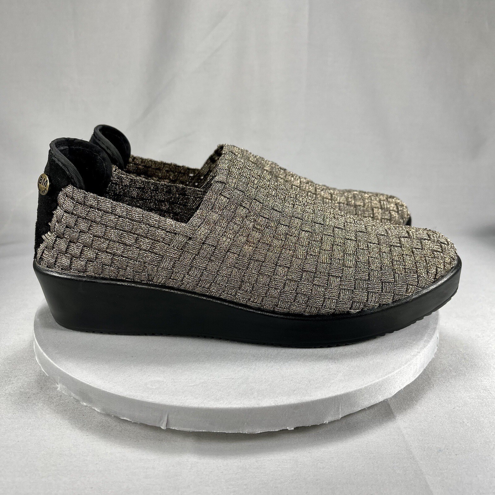 Bernie Mev Smooth Cha Cha Woven Stretch Wedge Slip On Loafer Bronze EU ...