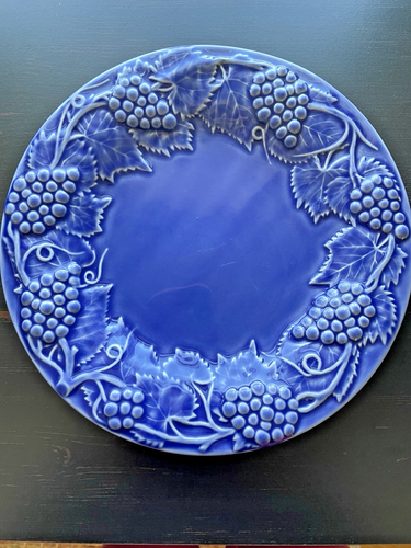 Bordallo Pinheiro ONE Salad Plate 9.25” Grape Vine RARE BLUE Majolica ...