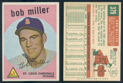 (36728) 1959 Topps 379 Bob Miller Cardinals-EM | eBay