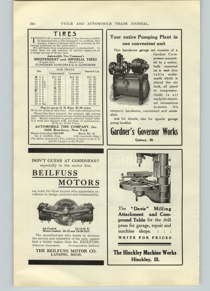 1910 PAPER AD Car Auto Automobile Edmunds & Jones Lamps Opposed Motor ...