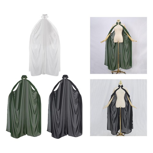 Women Chiffon Neck Cloak Cape without Hood Halloween Cape for ...