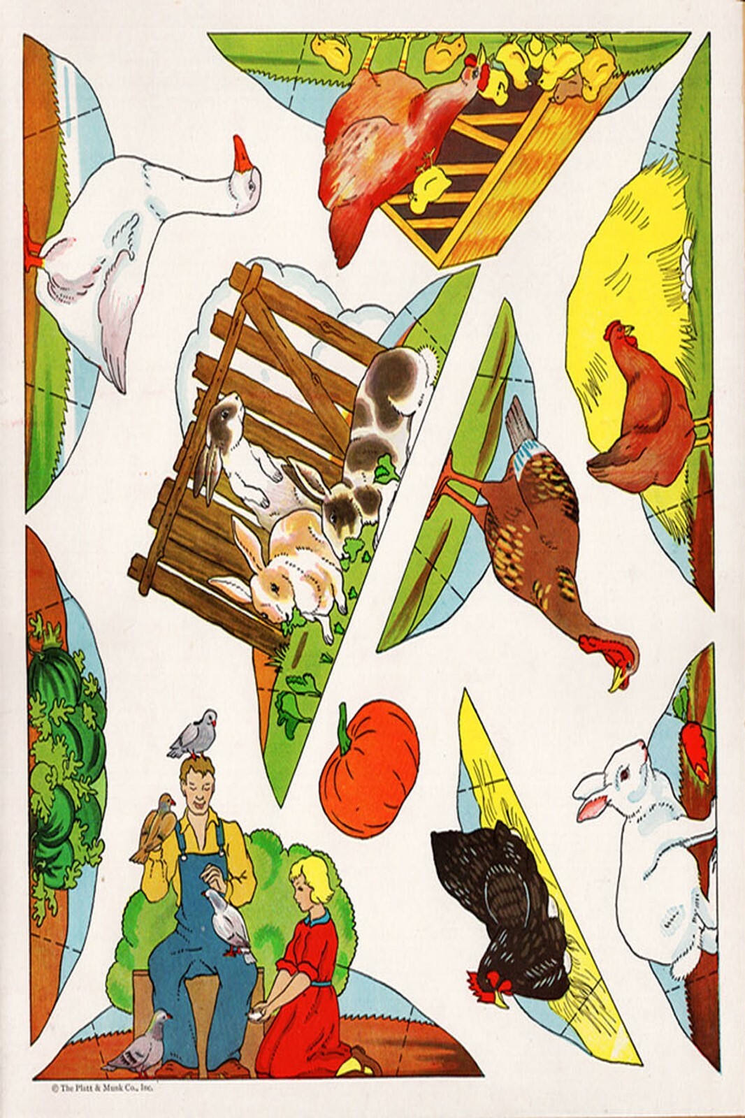 ANTIQUE~UNCUT~1940~FARM FRIENDS TO CUT OUT~THE PLATT & MUNK CO.INC~ | eBay