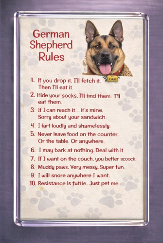 Jumbo German Shepherd Rules Fridge Magnet Funny Dog Lover Gift Kitchen ...