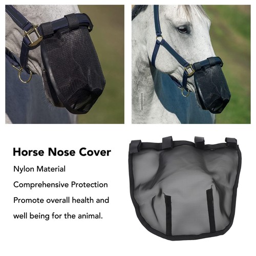 Horse Mesh Nose Cover Nylon Breathable Enhanced Comfort Adjustable Face ...