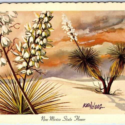 1967 NM New Mexico State Flower Yucca Desert Sunset Ken Haag Painting ...