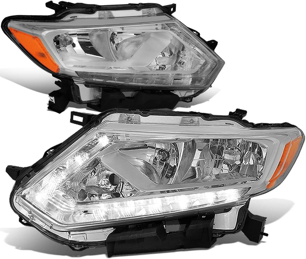 DNA MOTORING Pair LED DRL Running Light Strip Headlight Lamps Set 14-16 ...