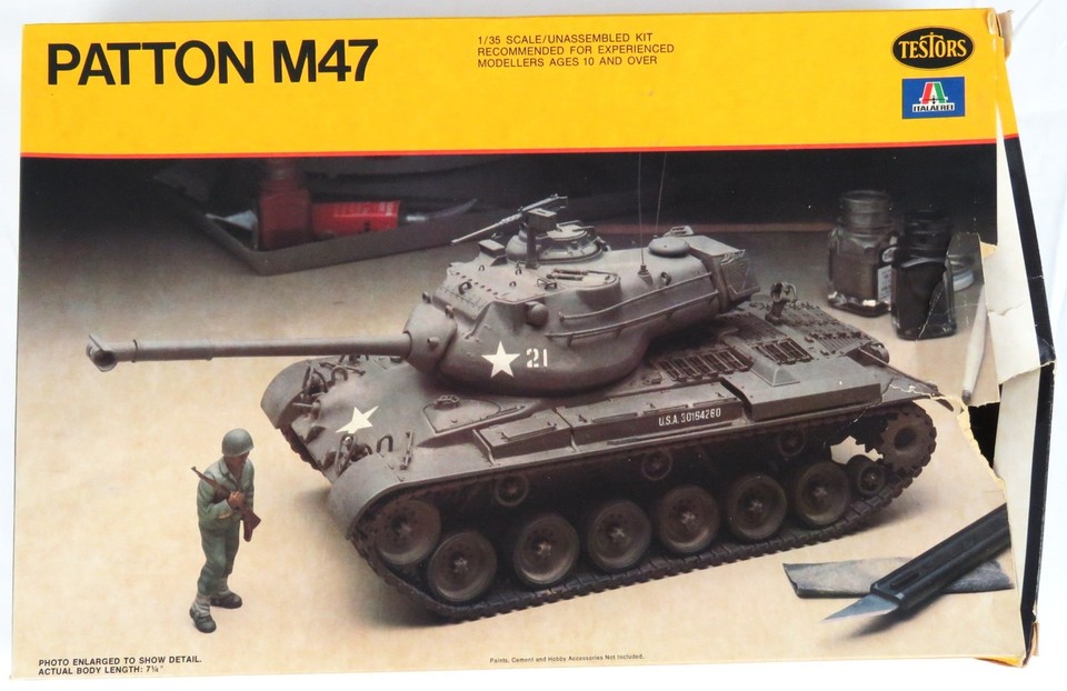 Lot 3 Military Model Kits Patton M47 Tank, German Pontoon, Bruckenleger ...
