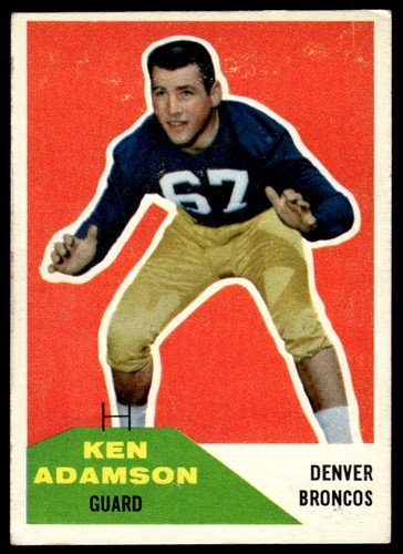 1960 Fleer Ken Adamson * Denver Broncos #33 | eBay