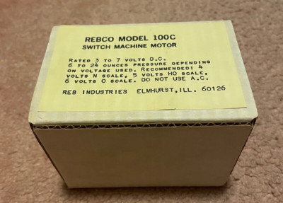 N, HO, O Scale -REBCO MODEL 100C SWITCH MACHINE MOTOR FOR TURNOUTS ...