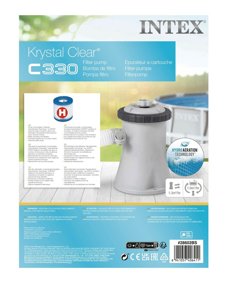 INTEX® 330gal Cartridge Filter Pump C330 for swimming pool | eBay UK