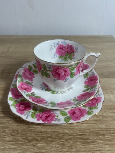 Queen Anne Tea Trio Set-Lady Alexander Rose-Vintage Fine Bone China ...