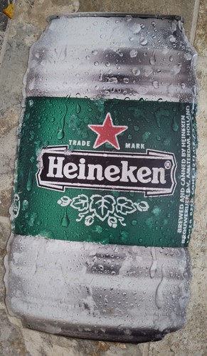 Heineken Metal Beer Can Sign Tavern Embossed Metal Sign 20" x 11" | eBay