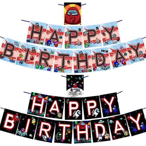 Us Among PARTY SUPPLIES BIRTHDAY DECORATION BALLOON BANNER TABLE ...