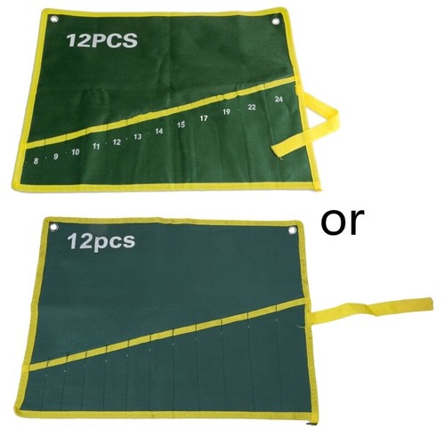 12 Pockets Durable Canvas Spanner Wrench Tool Roll Up Storage Bag | eBay