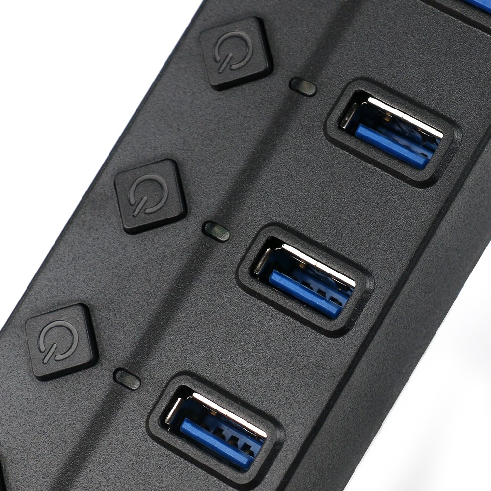 High Speed 7 Ports USB 3.0 HUB Power Splitter Extender Cable For PC ...
