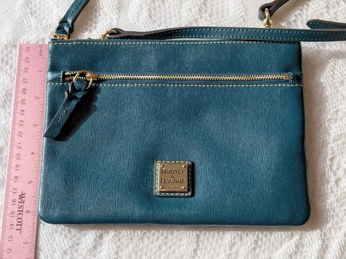 Dooney & Bourke Leather Crossbody Patsy Teal { Stored. Never Used} | eBay