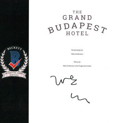 Wes Anderson Signed Autograph The Grand Budapest Hotel Full Movie ...