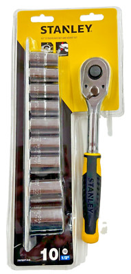 Stanley Socket Set 1/2" Drive Metric 10 Piece Set (STMT82671-0-SC ...
