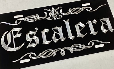 3D Engraved Custom Personalized Name Fancy Diamond Etched License Plate ...