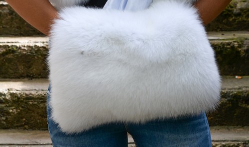 Arctic Shadow Fox Fur Muff Arms Warmer | eBay
