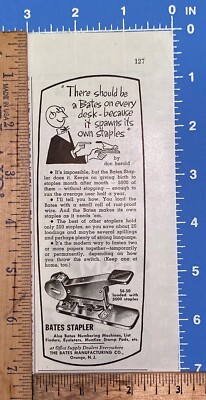 Vintage Print Ad Bates Office Desk Stapler Orange NJ 6.5" x 2.5" | eBay
