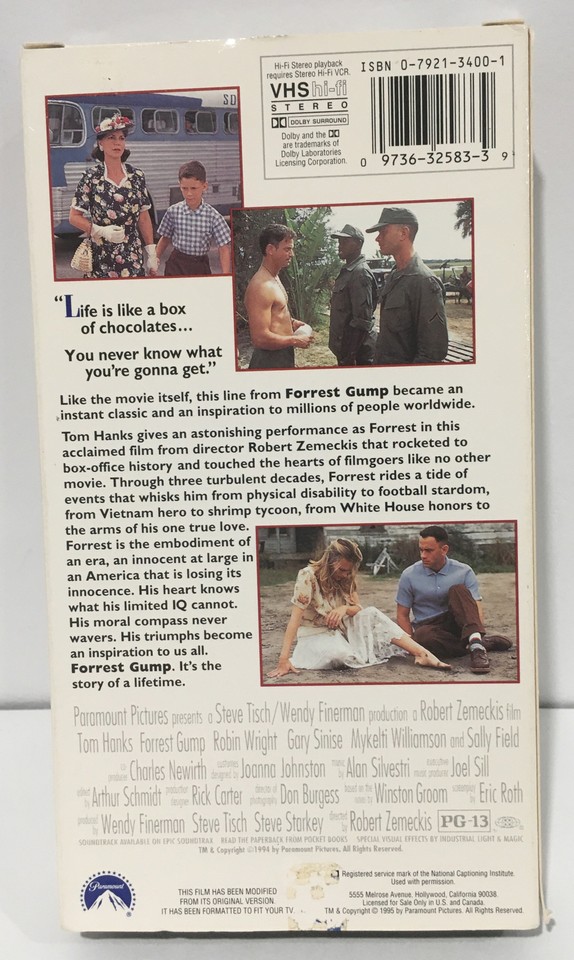 Forrest Gump VHS Brand New Factory Sealed 1994 Tom Hanks Classic HTF ...