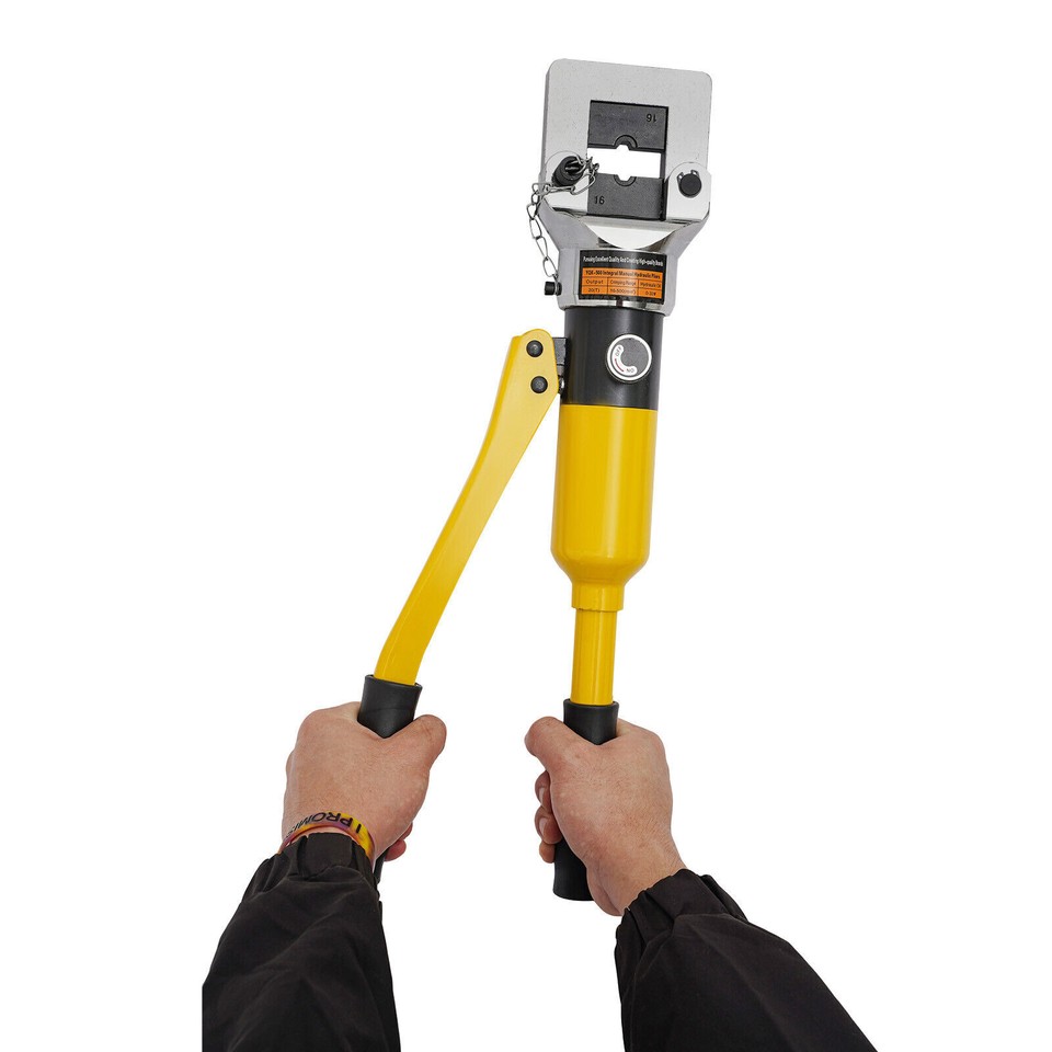 Yellow Hand Operated Hydraulic Crimping Tool Hydraulic Crimper w/ 13 ...