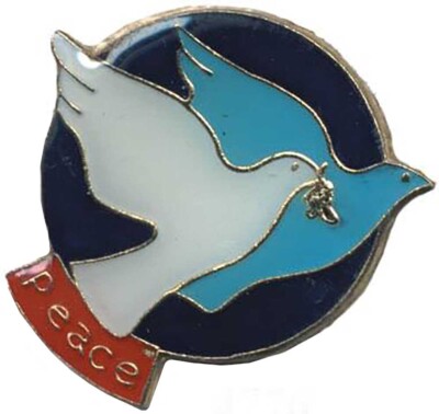Pack of 24 White & Blue Peace Doves Bike Motorcycle Hat Cap Lapel Pin ...