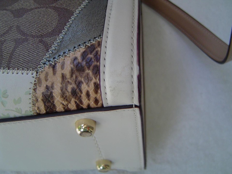 AUTHENTIC COACH ZOE PATCHWORK CARRYALL W/COLOR BLOCK LEATHER #91088 EUC ...