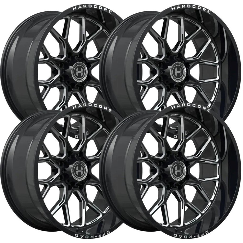 24 inch 24x12 Hardcore HC104 Black MIlled wheel rim 8x180 -44 | eBay