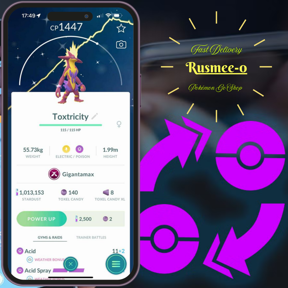 Pokemon Shiny Gigantamax Toxtricity | Mini PTC 1mil Stardust ...