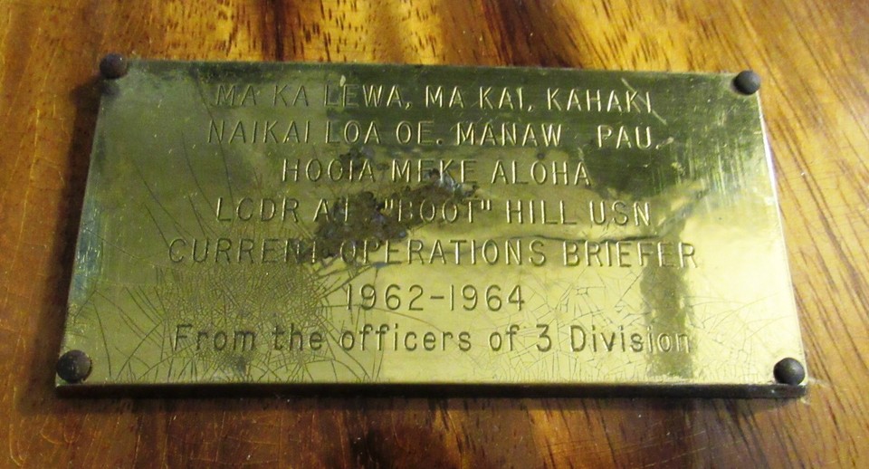 US NAVY COMMANDER IN CHIEF PACIFIC FLEET PLAQUE AWARDED TO LCDR ALLEN ...