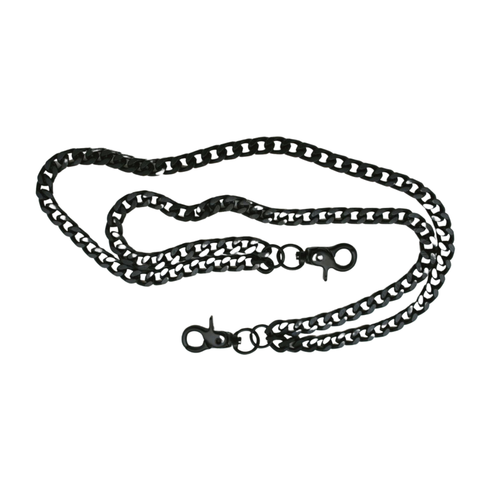 New Men Women Black Chunky Metal Long Wallet Chain KeyChain 2 Strands ...