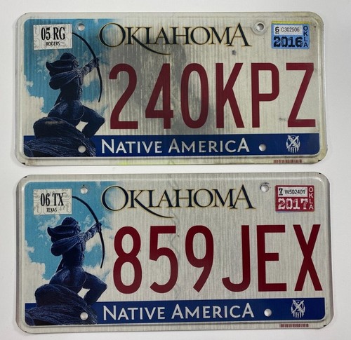 Oklahoma Native America License Plates w/Stickers YOU CHOOSE | eBay