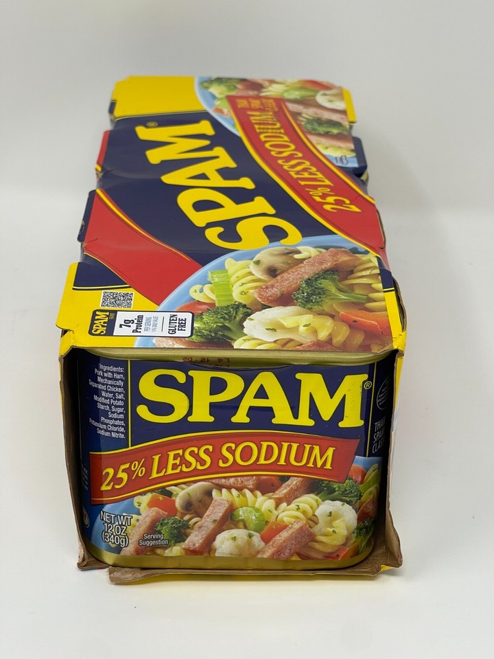Hormel Foods SPAM 25% Less Sodium Canned Ham Pork Luncheon Meat 12 Oz ...