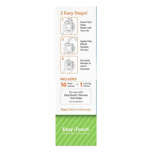 Easy Touch Test Strips Box of 50CT, 100 Lancets 30G And Easy Touch ...