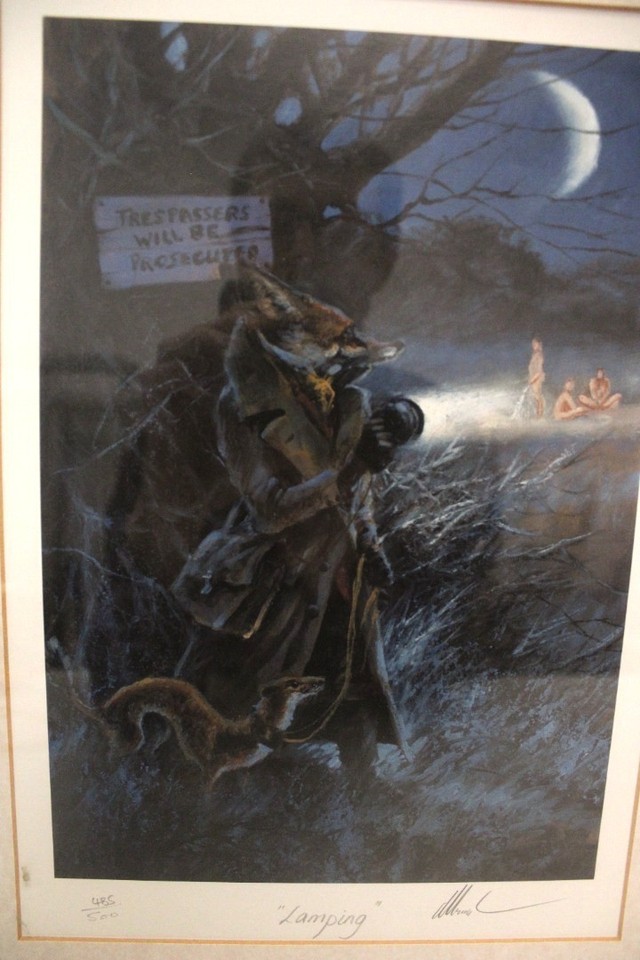 MICK CAWSTON 'Lamping' + 'Cheers' SIGNED LIMITED EDITION Fox Art Prints ...