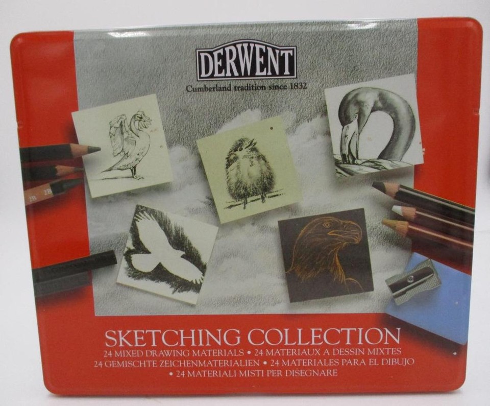 New Derwent Sketching Collection Kit Deluxe with 24 mixed media ...