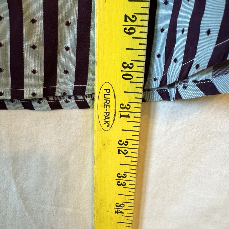 Robert Graham Shirt Men L Brown Blue Stripe Dot Long Sleev Classic Fit ...