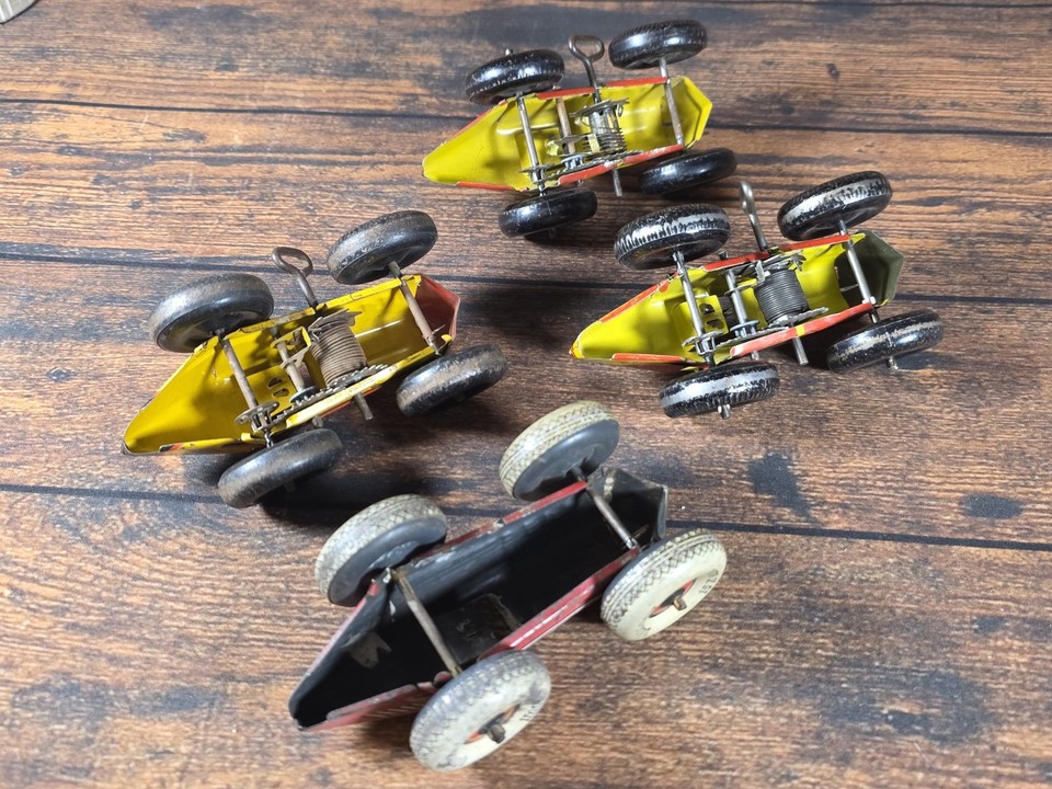 🏁 Vintage MARX Tin Wind-Up Race Car Lot – 4 Cars – Lithographed Tin ...