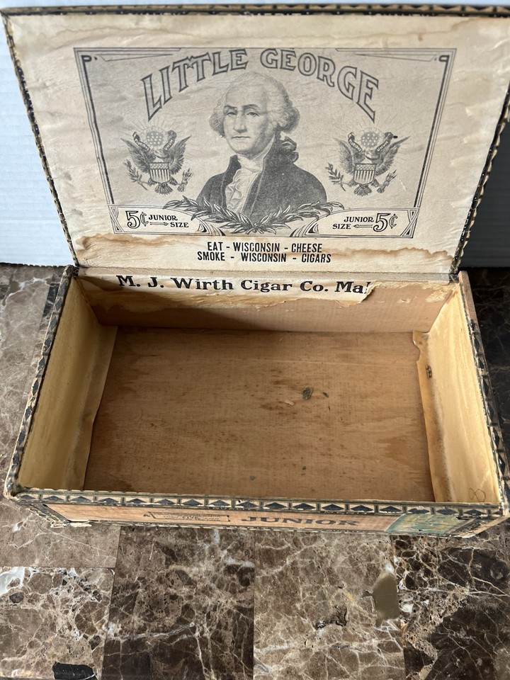 Antique 1900s Little George Washington Wood Cigar Box Wisconsin | eBay