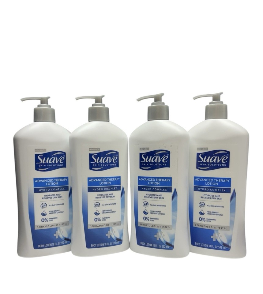 (4) Suave Skin Solutions Advanced Therapy Body Lotion Hydro Complex ...