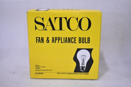 SATCO S3815 FAN & APPLIANCE LIGHT BULB 25 WATT 130V STANDARD BASE (LOT ...