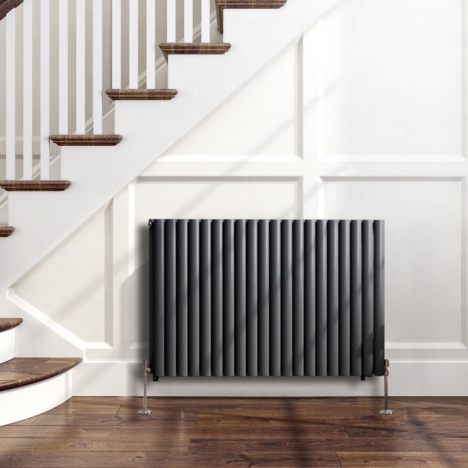 Anthracite Designer Horizontal Vertical Radiator Flat Panel Oval Column ...