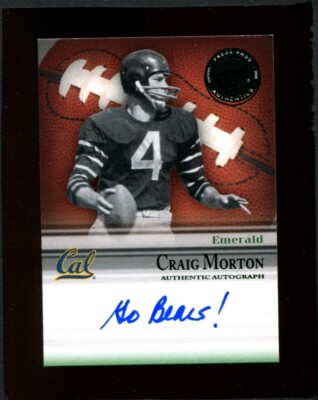 2008 Press Pass Craig Morton Emerald Auto /99 Cal Bears | eBay