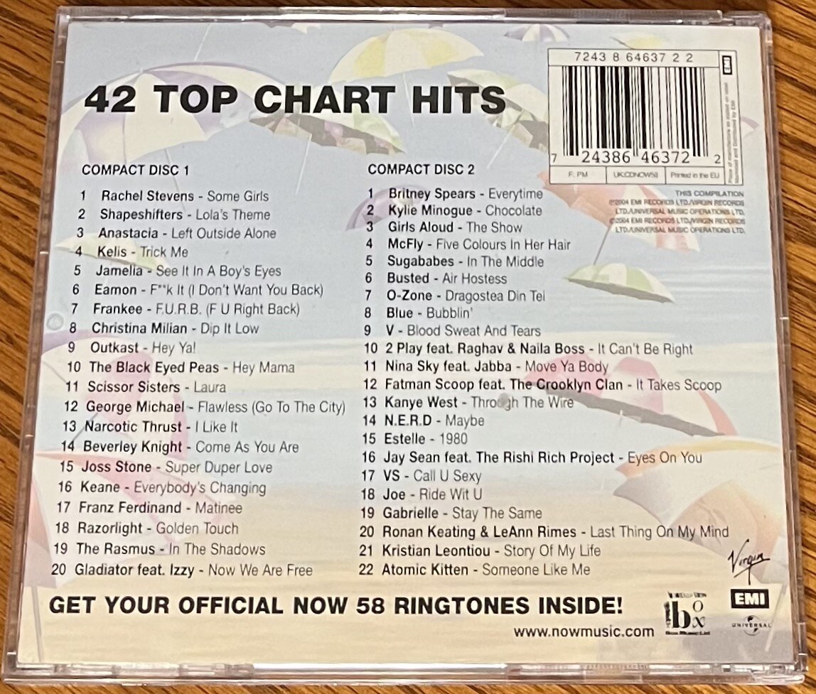 VARIOUS ARTISTS "NOW THAT'S WHAT I CALL MUSIC 58" RARE ORIGINAL 2004 UK ...