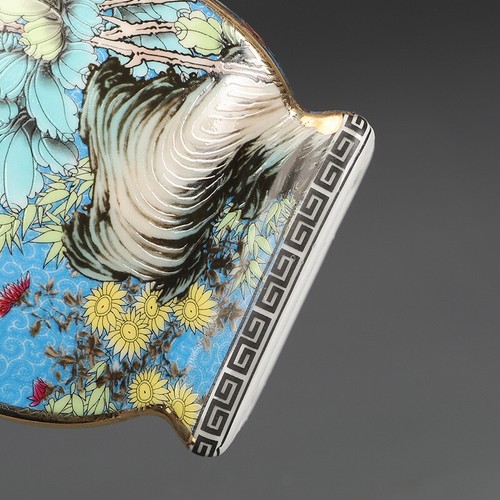 10" China Qing Colour Enamels Porcelain Gild Blue Glaze Plum Blossom ...